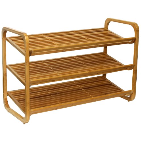 Oceanstar 3-Tier Bamboo Shoe Rack, Brown