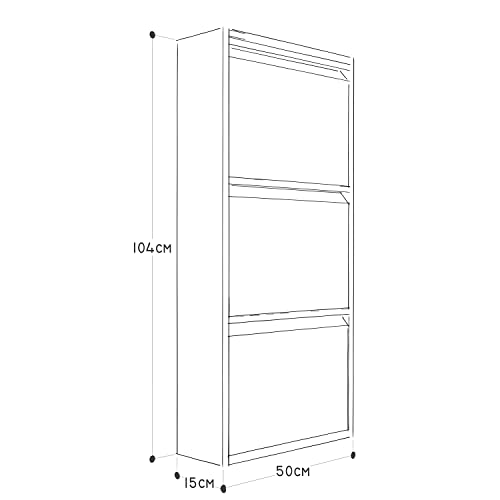 KASER Shoe Storage Cabinet -3 Drawer 20" Metal Wall Mountable Shoe Storage for Entryway with No Assembly - Shoe Cabinet for Entryway Slim - 2-3 Pair per Tier