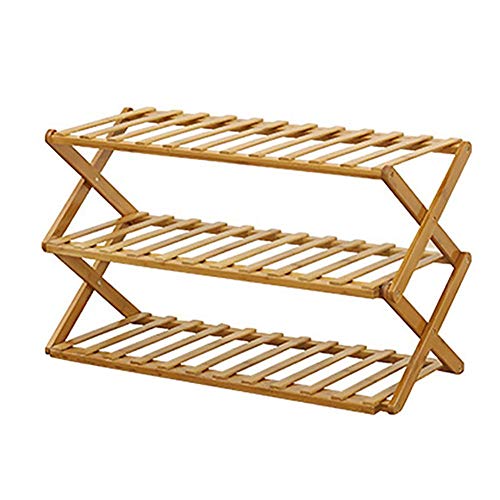 Koolouispoper Shoe Rack 3/4 Tier Folding Multifunctional Storage Organizer Bamboo Shoe Shelf Simple Household Economical Shelf (3 Layers)