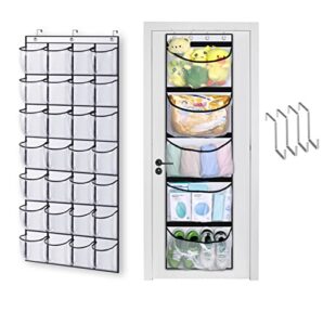 keetdy 28 large clear over the door shoe rack and 5-shelf over the door organizer hanging door storage for closet