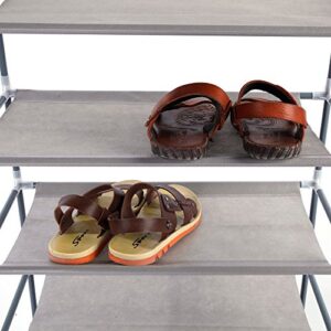 JASOYA Simple Assembly 10 Tiers Non-woven Fabric Shoe Rack，fashionble and convenient design， Gray