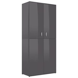 vidaxl shoe cabinet indoor hallway household supply storage shoe shelf rack home organizer hall cabinet furniture high gloss gray engineered wood