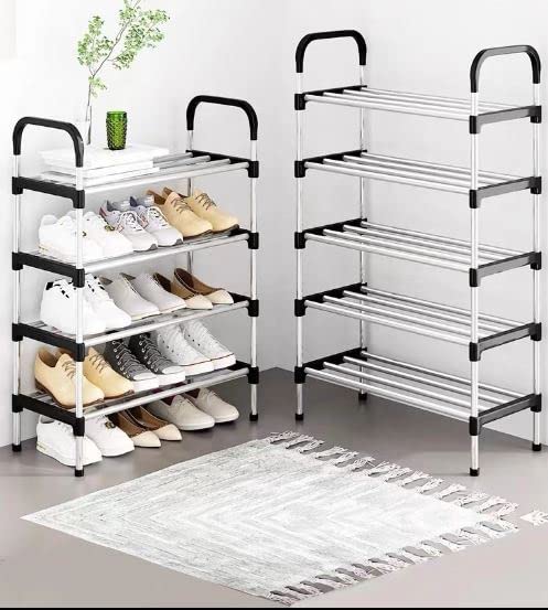 5 Tiers Antirust Stainless Steel Stand Shoe Racks Kids Organizers