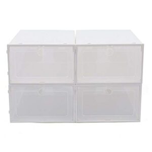 TFCFL Shoe Storage Box - 20/24PCS Shoes Orgainzer Plastic Stackable Clear Boxes Containers Shoe Drawer Holder (24 Boxes)