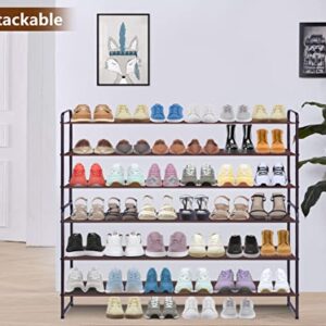 AOODA 3 Tier Long Shoe Rack for Closet Wide Shoe Organizer Storage, 28 Mesh Large Pockets Over The Door Shoe Organizer, 2 Item Bundle