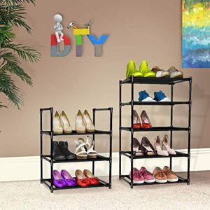 Been5le 8-Tier Shoe Rack Storage Organizer, Sturdy and Durable Shoes Shelf Stores up to 16 Pairs (Black)