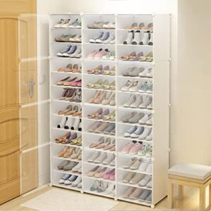 shoes storage box shoes organizer cabinet with doors free combination white standing storage drawer shelf 3x 12 cube unit for entryway hallway living room 19.6x 12.6x 73.6in