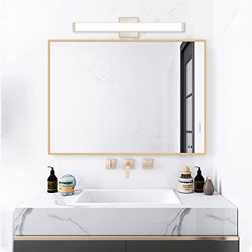 YHTlaeh Bathroom Vanity Light Brushed Brass Square Led 24 inch 14W 5 CCT Adjustable Color Temperature Wall Bar Lighting Fixtures Over Mirror