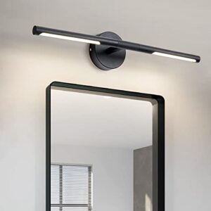 linseeds matte black bathroom light fixtures over mirror, 23.6 inch 360° rotatable led vanity light bar, sconces wall lighting, 4000k led bathroom lights, modern bathroom vanity lights above mirror