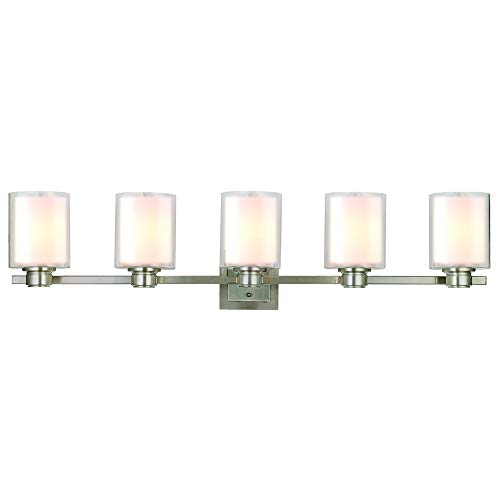 Design House 556175 Oslo 5 Light Vanity Light, Satin Nickel