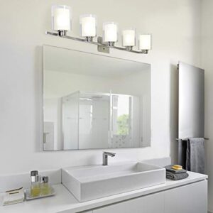 Design House 556175 Oslo 5 Light Vanity Light, Satin Nickel