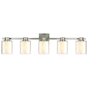 Design House 556175 Oslo 5 Light Vanity Light, Satin Nickel