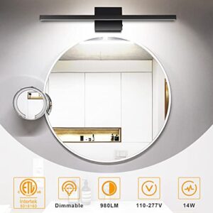 NIORSUN 23.62 inch Modern Bathroom Vanity Light Dimmable 5CCT 980LM 14W LED Bathroom Lights Over Mirror Black Wall Lighting Fixtures for Bathroom Bedroom Living Room Cabinet- ETL Certified