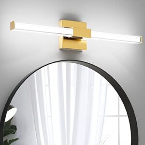 ralbay gold bathroom vanity lights fixtures over mirror 24 inch modern led acrylic gold bathroom wall mounted lighting bar 22w 5500k white light