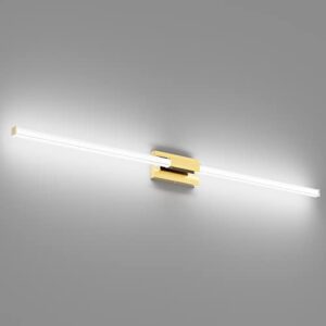 ralbay 59inch gold bathroom vanity lights fixtures over long mirror modern led bathroom wall lighting bar acrylic gold vanity light fixtures 42w 5500k white light