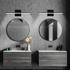 GERAMEXI LED Vanity Light, 16" Modern LED Matte Black Bathroom Vanity Light 12W Black Vanity Lighting Modern LED Bathroom Vanity Light Fixtures Over Mirror 6000k Cold White Light