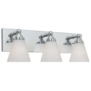 designers fountain 6493-ch hudson 3 bathroom vanity light fixture, chrome