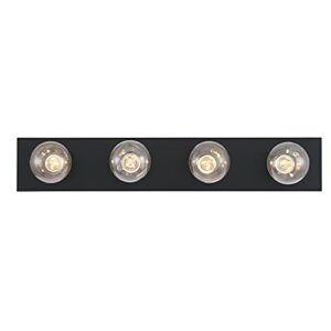 westinghouse lighting 6117600 traditional four-light indoor vanity light fixture, matte black finish