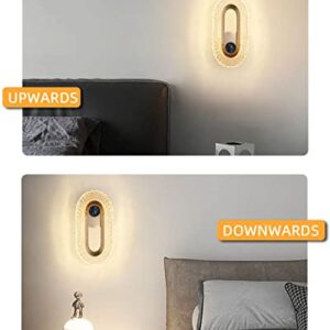 OYLYW Wall Sconces Set of Two, Acrylic led Wall Light lamp Vintage 3000k Vanity Lighting Fixture for Bedroom Bedside Bathroom Living Room Hallway(2 Pack)