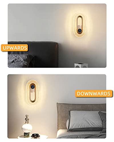 OYLYW Wall Sconces Set of Two, Acrylic led Wall Light lamp Vintage 3000k Vanity Lighting Fixture for Bedroom Bedside Bathroom Living Room Hallway(2 Pack)