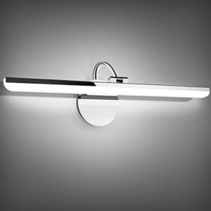 okeli dimmable bathroom light fixtures led modern 23.6in 14w bathroom vanity light chrome stainless steel 180°rotatable vanity light bar for bathroom 6000k cool white etl listed