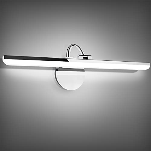 OKELI Dimmable Bathroom Light Fixtures LED Modern 23.6IN 14W Bathroom Vanity Light Chrome Stainless Steel 180°Rotatable Vanity Light Bar for Bathroom 6000K Cool White ETL Listed