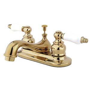 kingston brass gkb602b restoration lavatory faucet with retail pop-up, polished 6.88 x 2.88 x 2.88