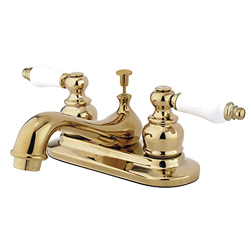 Kingston Brass GKB602B Restoration Lavatory Faucet with Retail Pop-Up, Polished 6.88 x 2.88 x 2.88