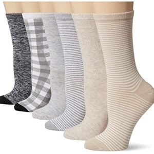 Amazon Essentials Women's Casual Crew Socks, 6 Pairs, Buffalo Check, 8-12