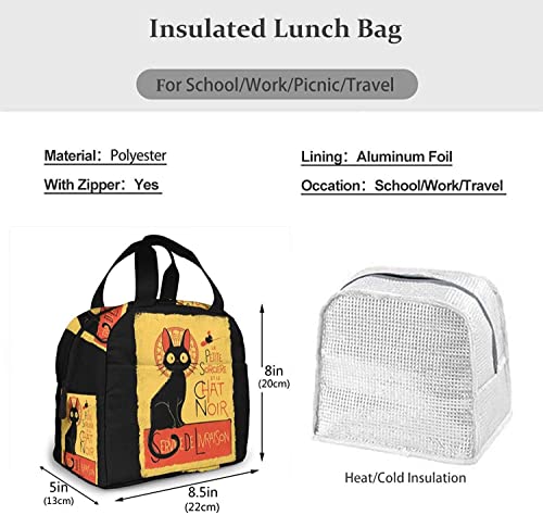 Portable lunch insulated bag lunch bag reusable waterproof portable thermal insulation bag lunch tote lunch box cooler bag with zipper for women/men