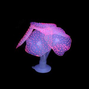 Filhome Glowing Fish Tank Decorations, 4 pcs Glow Aquarium Decoration Plants Kit Glowing Mushroom Coral Ornaments