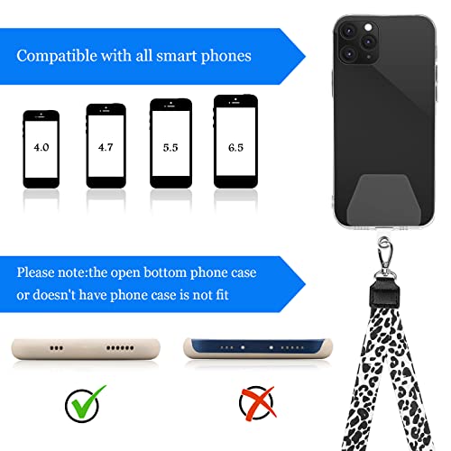 Frienda 10 Pieces Phone Lanyard Patch Cell Phone Lanyard Pad Phone Tether Phone Lanyard (Black, Black and White Leopard)