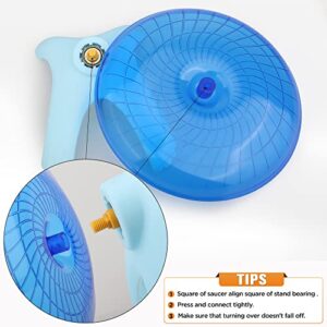 Hamster Wheel Saucer Silent Spinner/Quiet Exercise Flying Runner for Dwarf Hamster/Gerbil Rat/Small Cage (Blue)