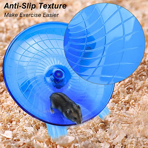 Hamster Wheel Saucer Silent Spinner/Quiet Exercise Flying Runner for Dwarf Hamster/Gerbil Rat/Small Cage (Blue)