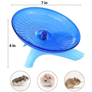 Hamster Wheel Saucer Silent Spinner/Quiet Exercise Flying Runner for Dwarf Hamster/Gerbil Rat/Small Cage (Blue)