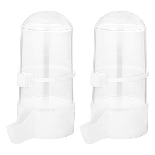 POPETPOP Automatic Bird Waterer Food Feeder - 2 Pcs Automatic Bird Water Bottle Drinker Container Food Dispenser Hanging in Birds Cage for Parrots Budgie Cockatiel Bird Lovers