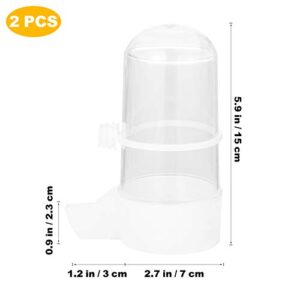 POPETPOP Automatic Bird Waterer Food Feeder - 2 Pcs Automatic Bird Water Bottle Drinker Container Food Dispenser Hanging in Birds Cage for Parrots Budgie Cockatiel Bird Lovers