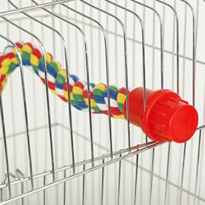 QR Bird Rope Perch Bird Toys Bird Cage Accessories Both Ends Can Be Fixed Colored Ropes Bend Bungee Natural for Parakeets Cockatiels, Conures, Macaws, Lovebirds, Finches