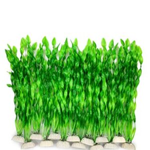 BEGONDIS 14 Pcs Artificial Green Seaweed Water Plants, Fish Tank Aquarium Decorations, Made of Soft Plastic