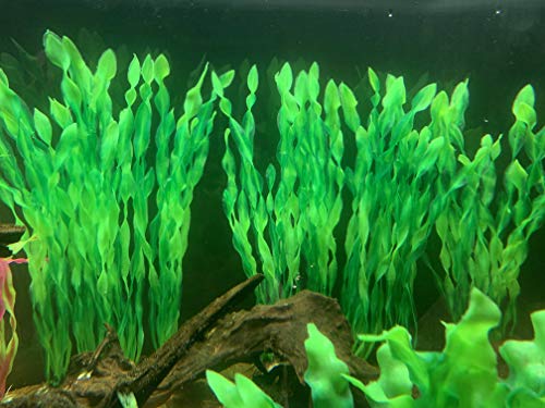 BEGONDIS 14 Pcs Artificial Green Seaweed Water Plants, Fish Tank Aquarium Decorations, Made of Soft Plastic