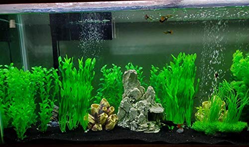 BEGONDIS 14 Pcs Artificial Green Seaweed Water Plants, Fish Tank Aquarium Decorations, Made of Soft Plastic