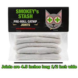 Smokey's Stash Catnip Filled Pre Roll Joints for Cats - 5 Joints per Pack