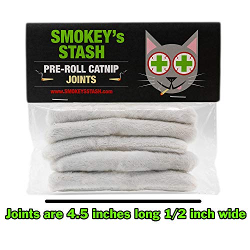 Smokey's Stash Catnip Filled Pre Roll Joints for Cats - 5 Joints per Pack