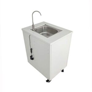 Steel Cabinet Portable Sink Self Contained Hand Wash Station Mobile Sink Water Fountain Water Supply 110V/12V Powered Built-in Pump Water Jugs NOT Included 24 X 18 X 30" Cabinet Size 10094-NF