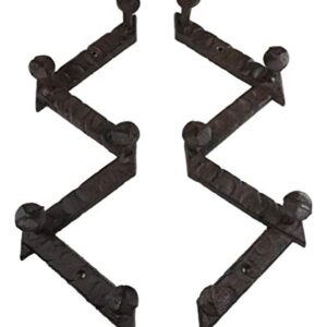 Ebros Cast Iron Vintage Rustic Industrial Farmhouse Railroad Nail Spikes 5 Peg Wall Hooks Western Vintage Multi-Purpose Hanger Plaque for Coats Hats Keys Clothing Towel Pet Leash