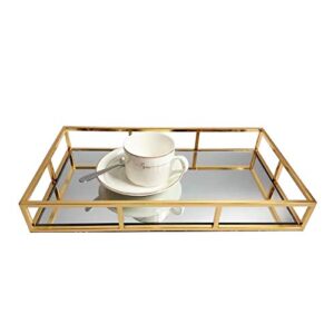 rising star supply golden decorative tray, jewelry perfume makeup organizer, tray for vanity, table centerpiece, bathroom tray, coffee table tray