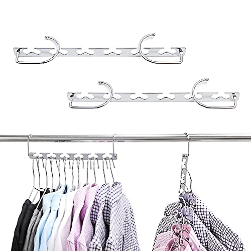 Magic Clothing Hangers Space Saving Sturdy Metal Hangers Wardrobe Closet Organizer Space Saving Hanger Pack of 6 Cascading Hangers