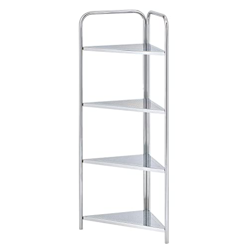 BEEY Narrow Storage Rack Standing Unit Shelf Metal Corner Shelf for Laundry Room Kitchen Bathroom Fridge Space(4-Tiers)