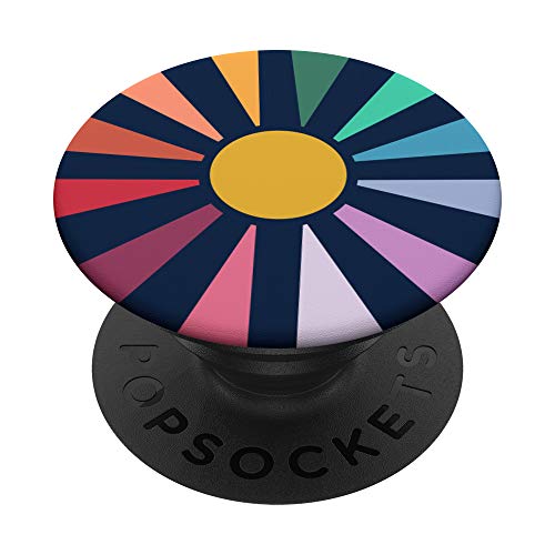 Rainbow Sunshine Circle colorful sun rays PopSockets Swappable PopGrip