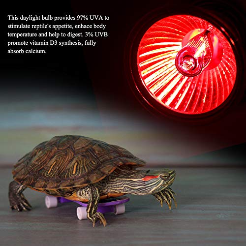 Hilitand Reptile Light Bulb,1Pc UVA UVB Reptile Heating Light Bulb Full Spectrum 2.0 Sunlight Lamp for Snake Turtle Pet (25W),Durable